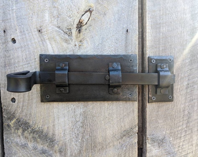 Blacksmith Forged Steel Door Latch, Gate Latch, Garden Gate Latch ...