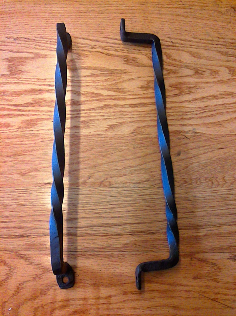 Set of 2 Large Twisted Hand Forged Handles or Door Pulls - Etsy Canada