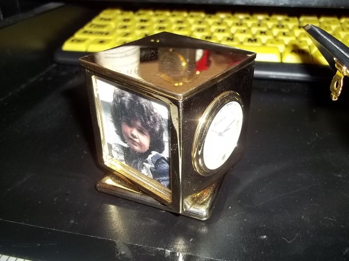 Benchmark Clock Solid Brass Desk Clock Mini Brass Spinning - Etsy