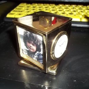 Benchmark Clock Solid Brass Desk Clock Mini Brass Spinning Clock and ...