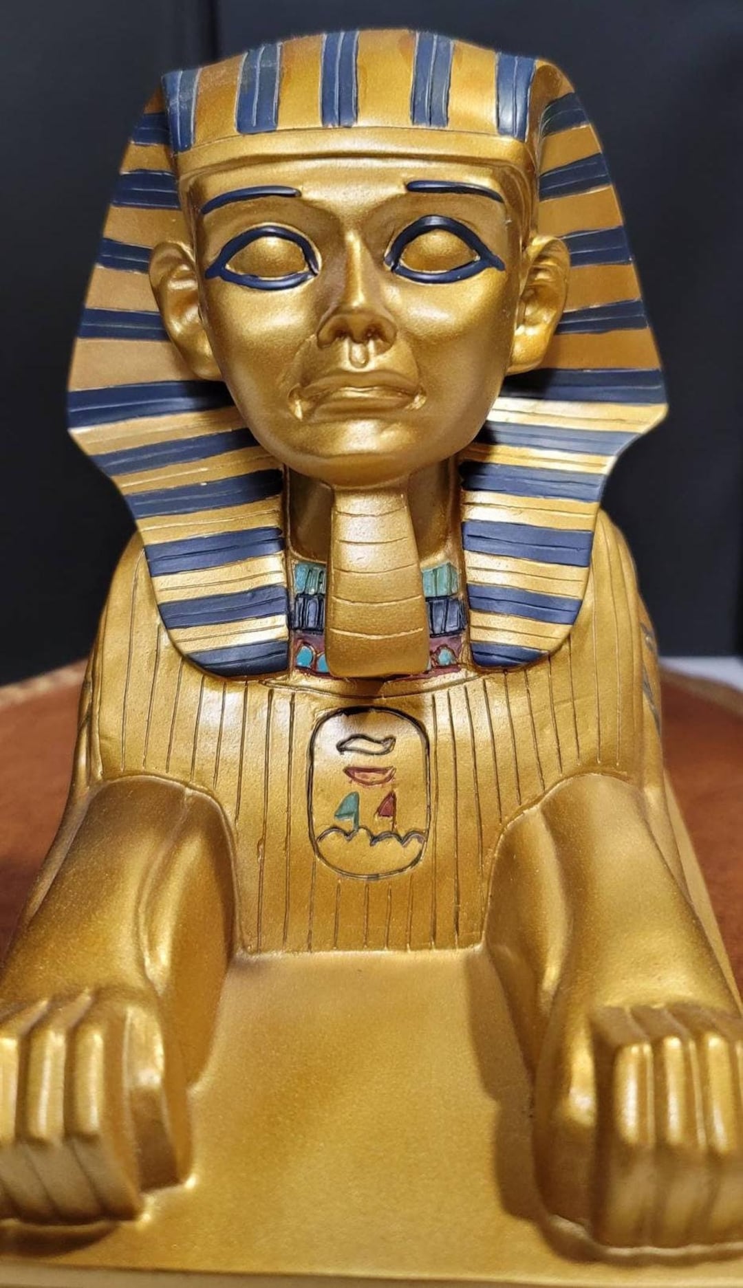 Great Sphinx of Giza Statue Large Gold and Blue Egyptian Sphinx ...