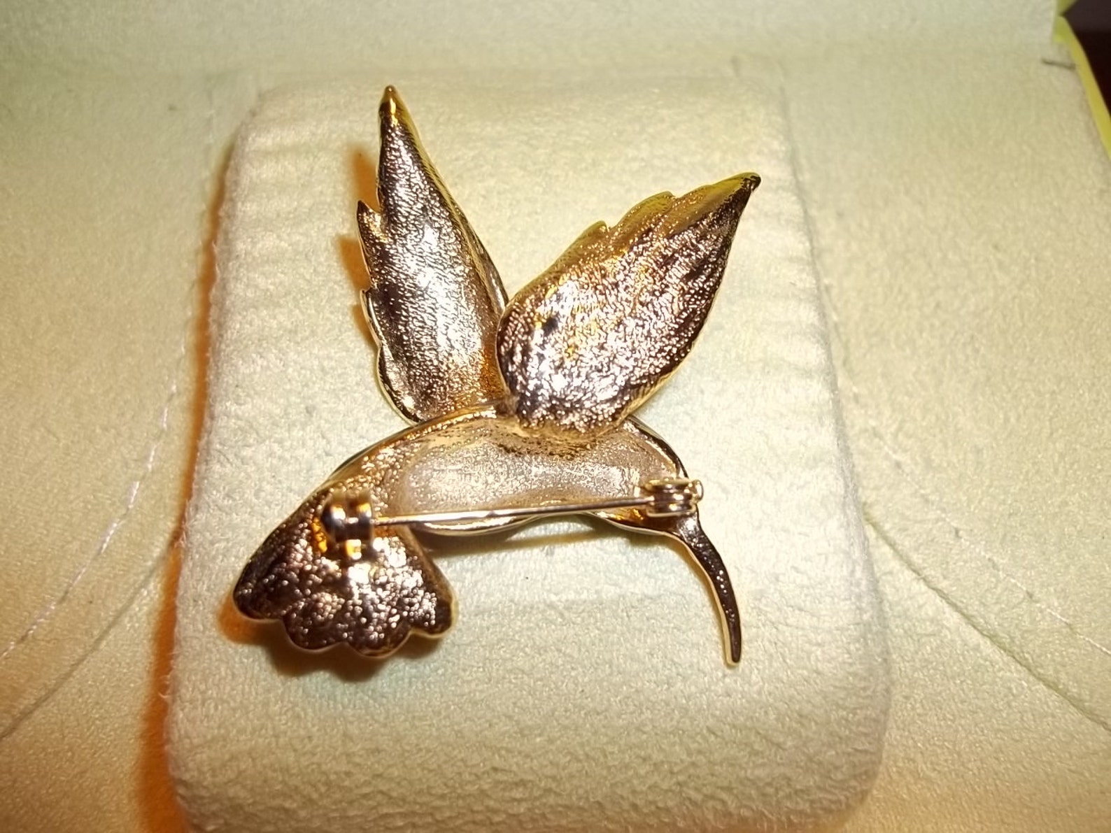 Hummingbird Brooch Bird Pin Solid Brass Enamel and Crystal - Etsy