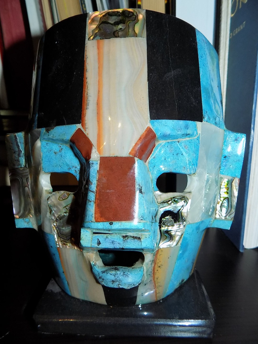 Mayan Death Mask Multi Gem Mexican Mask Turquoise Burial Funereal Mask ...