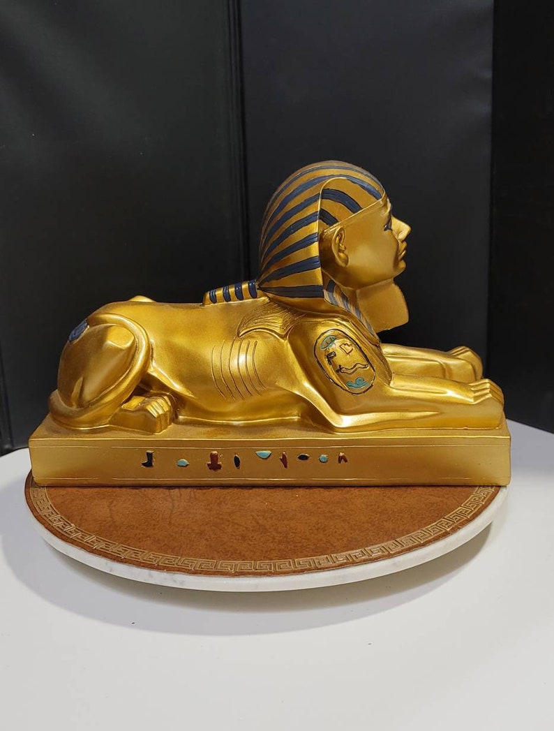 Buy Great Sphinx of Giza Statue Large Gold and Blue Egyptian Online in ...