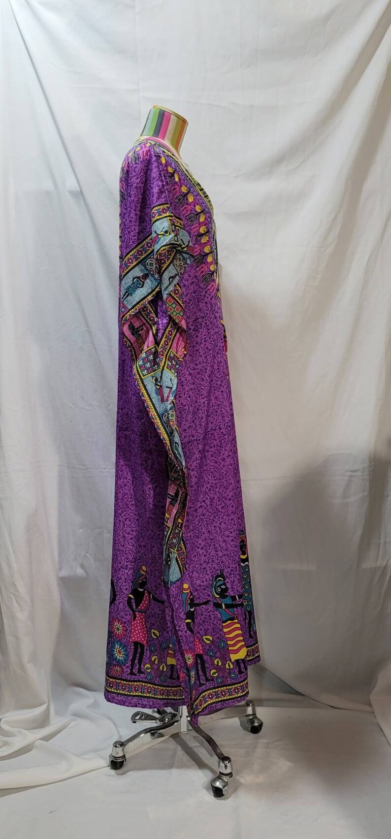 Women Kaftan Purple Muumuu Purple Lounge Dress African Theme Maxi Dress ...