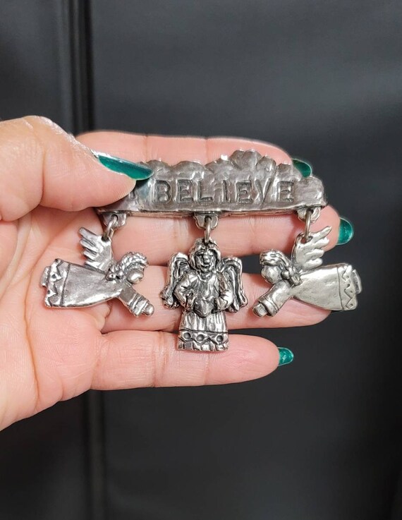 Women Brooch by Sheridan 3 Angels on A Cloud | Etsy