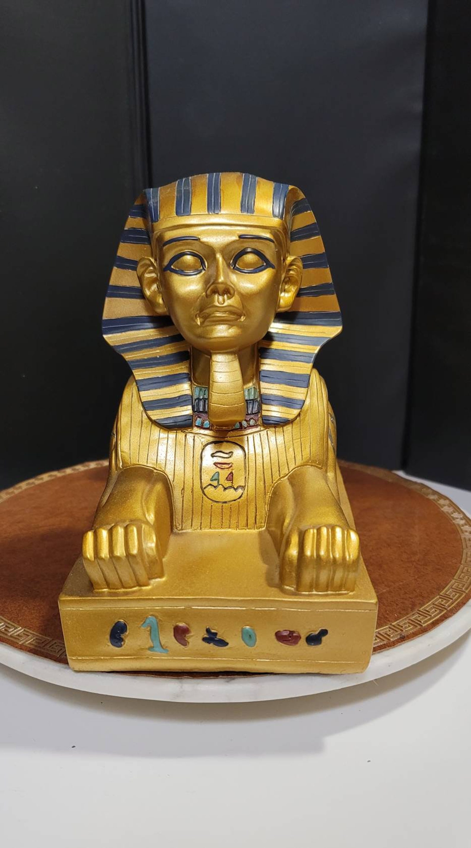 Great Sphinx of Giza Statue Large Gold and Blue Egyptian - Etsy