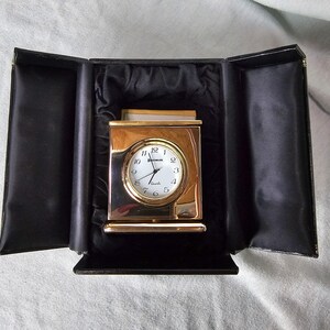 Benchmark Clock Solid Brass Desk Clock Mini Brass Spinning Clock and ...