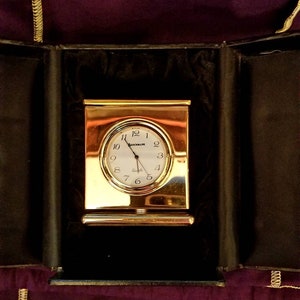 Benchmark Clock Solid Brass Desk Clock Mini Brass Spinning Clock and ...