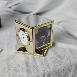 Benchmark Clock Solid Brass Desk Clock Mini Brass Spinning Clock and ...