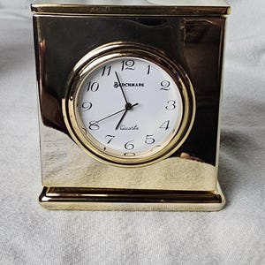 Benchmark Clock Solid Brass Desk Clock Mini Brass Spinning Clock and ...