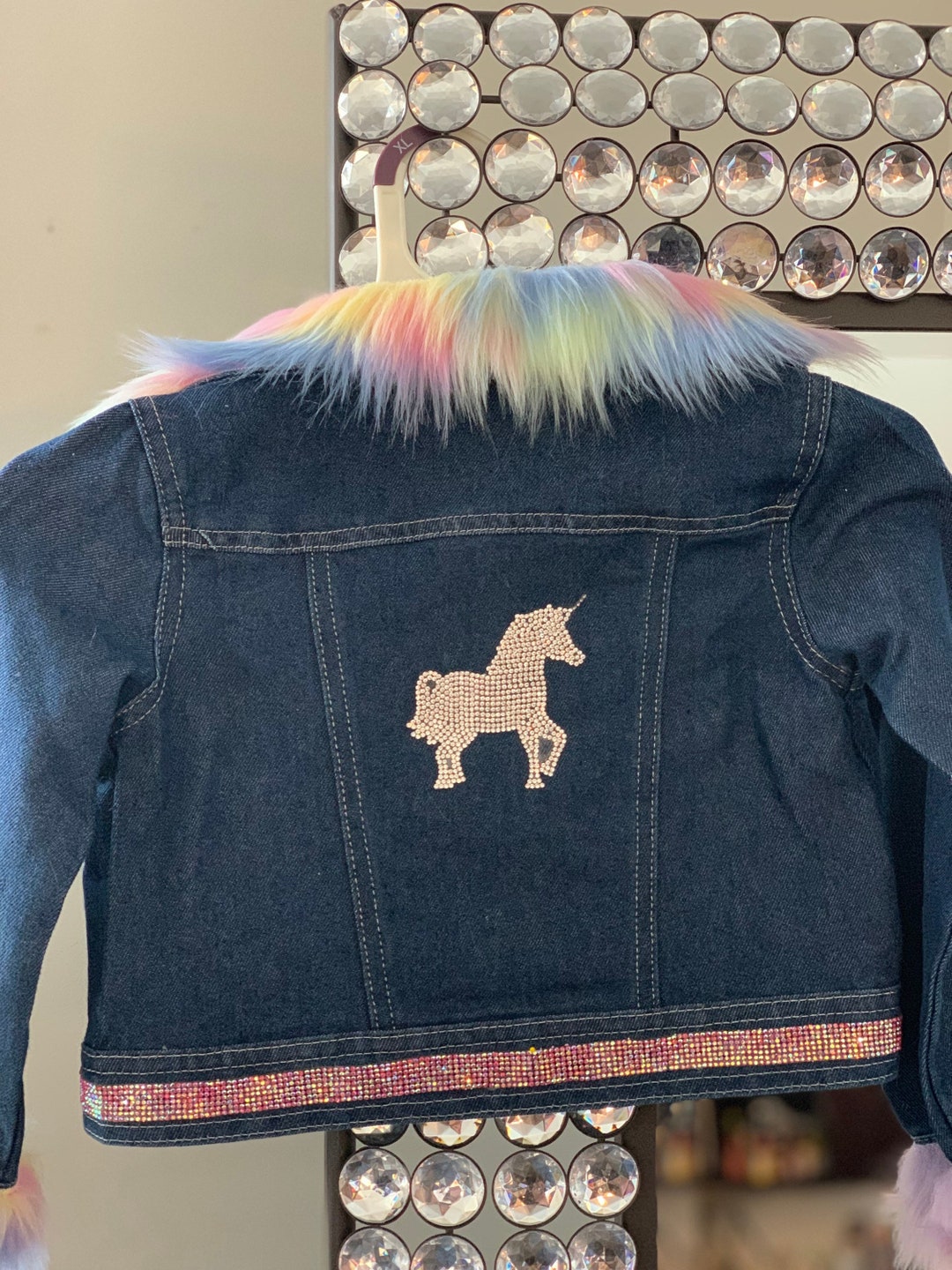 CUSTOM DENIM JACKET - Custom Girls Faux Fur Denim Jacket - Personalized ...