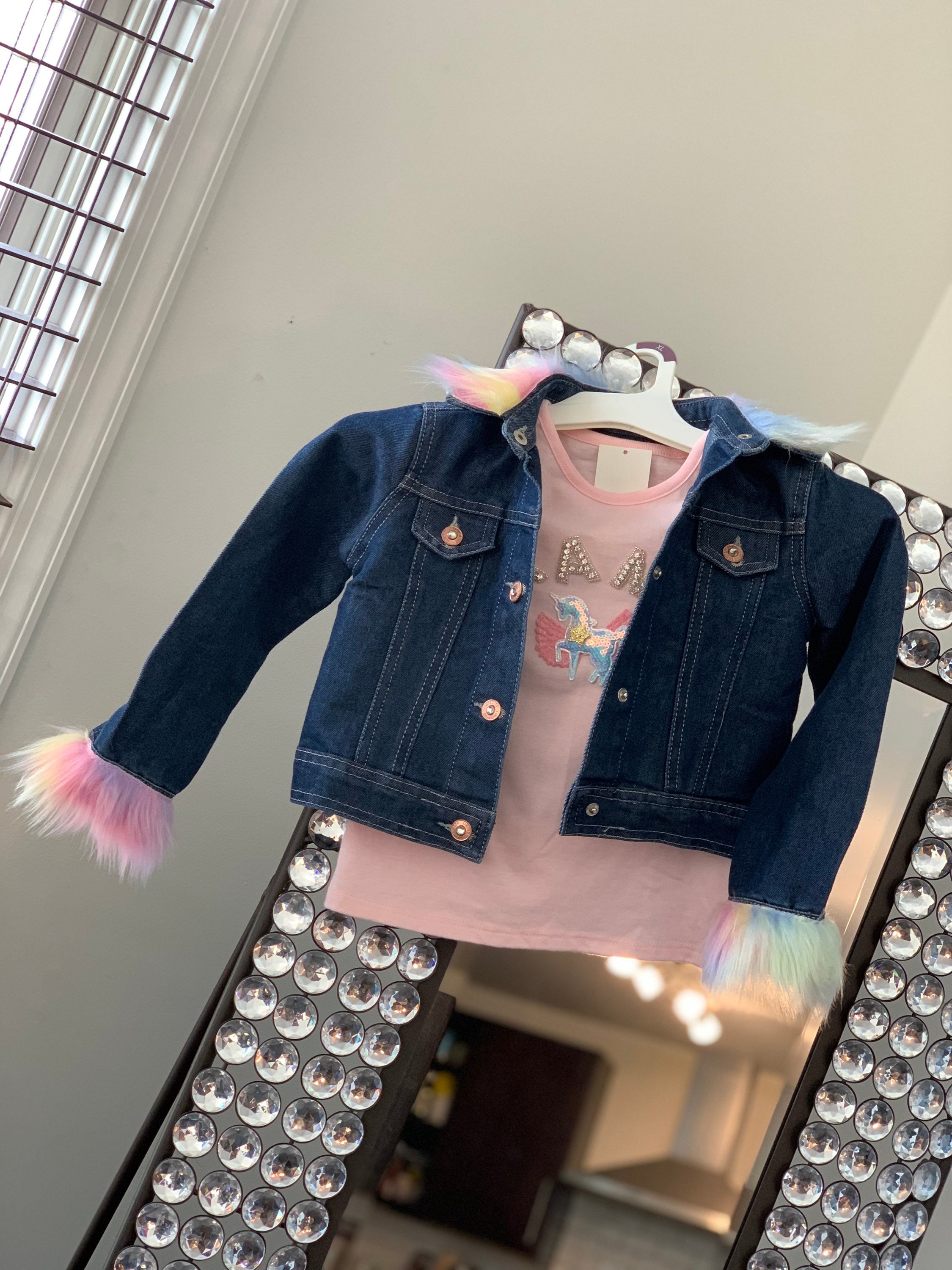 CUSTOM DENIM JACKET - Custom Girls Faux Fur Denim Jacket - Personalized ...