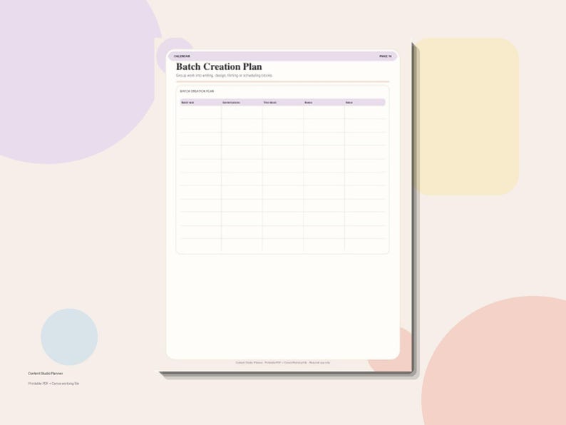 Printable Content Planner, Social Media Content Calendar, Campaign ...