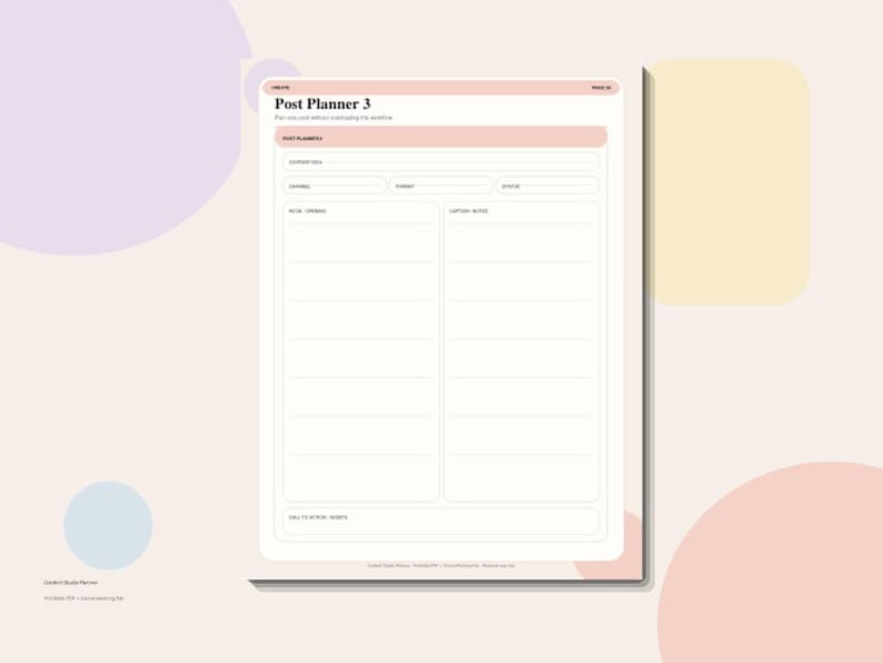Printable Content Planner, Social Media Content Calendar, Campaign ...