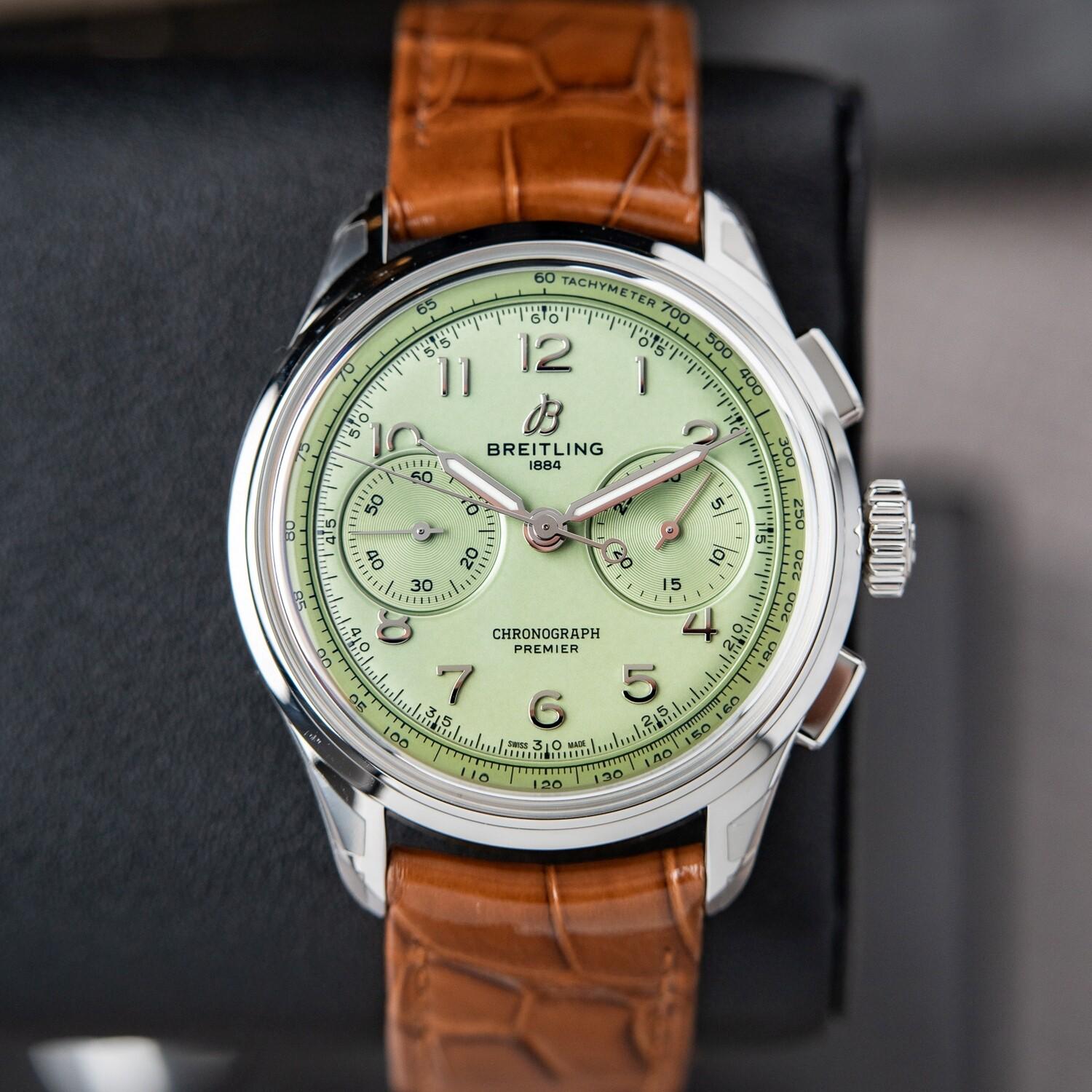 Breitling Premier B09 Chronograph UNWORN 2/2023 Pistachio Green Dial - Etsy