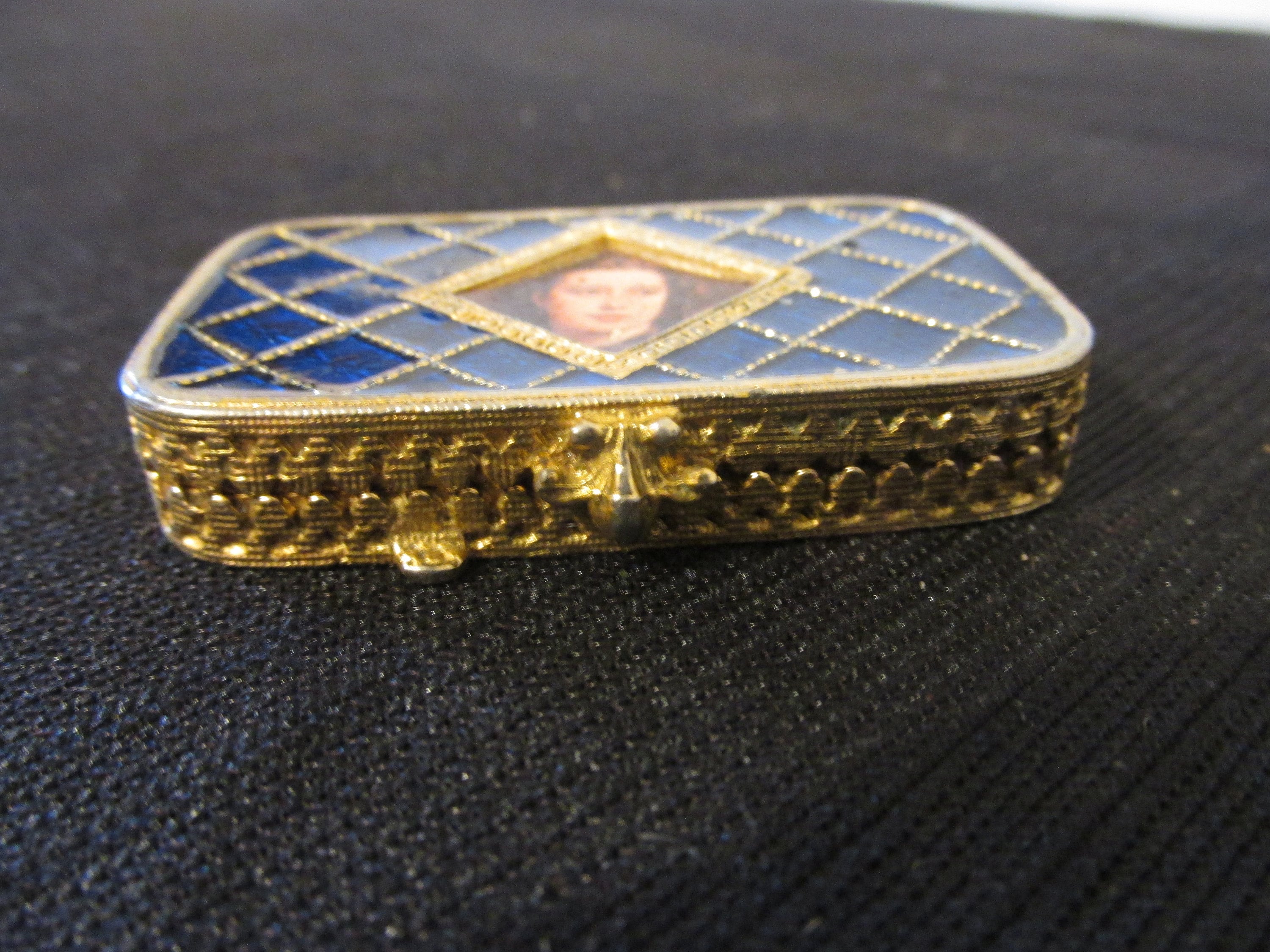Vintage Estee Lauder Small Gilded and Enameled Compact Solid Perfume ...