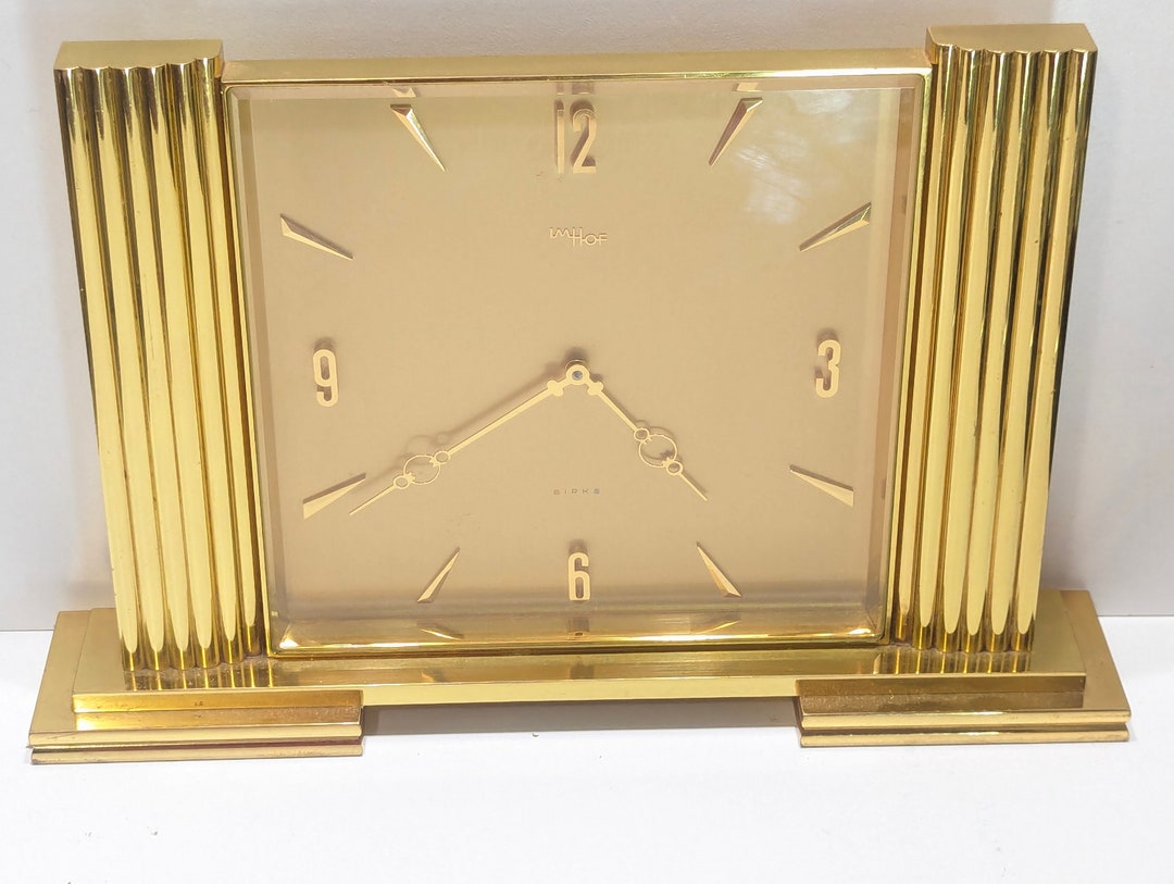 Beautiful Vintage Swiss Birks IMHOF Gold Plated Desk Clock 15 Jewels - Etsy