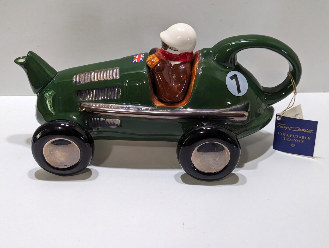 Vintage Race Car Shaped Teapot by Tony Carter Limited Edition ...