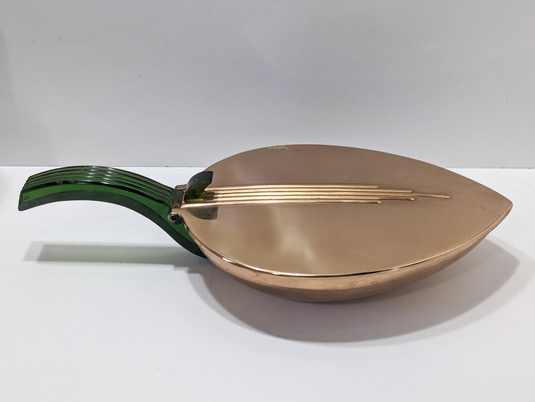 Art Deco Emerald Glo Silent Butler With Brass Finish and Green Bakelite ...
