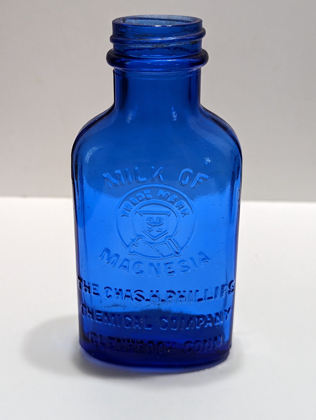 Vintage Milk of Magnesia Chas. H. Phillips Chemical Co Blue Cobalt ...