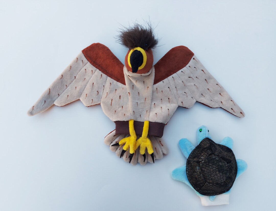 The Hawk and the Turtle Hand Puppets Custom Request - Etsy