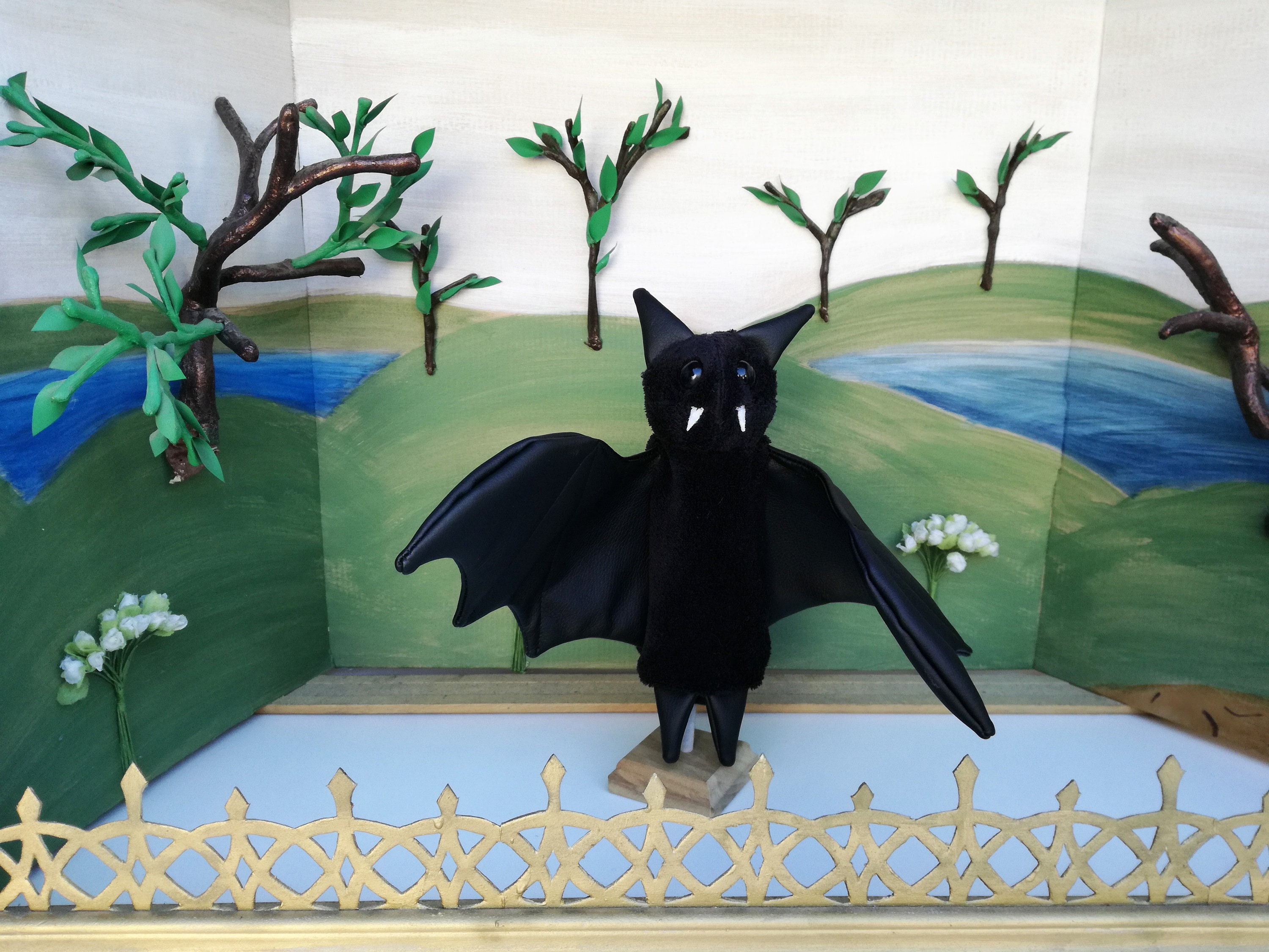 Rino the bat hand puppet | Etsy