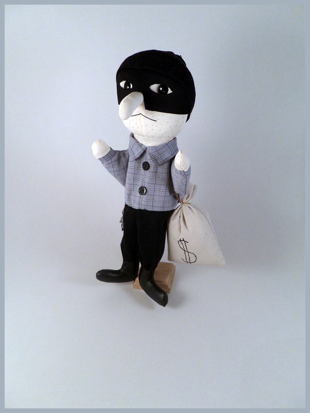 Robi the robber hand puppet | Etsy