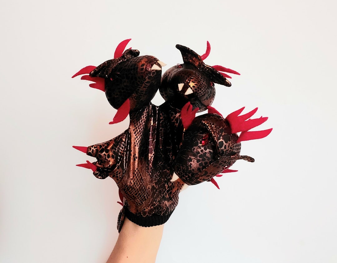 Tiri-tara-tori, the Three-headed Dragon Hand Puppet - Etsy