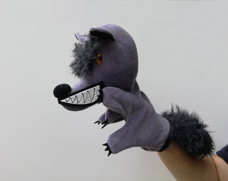 Lupo the wolf hand puppet | Etsy