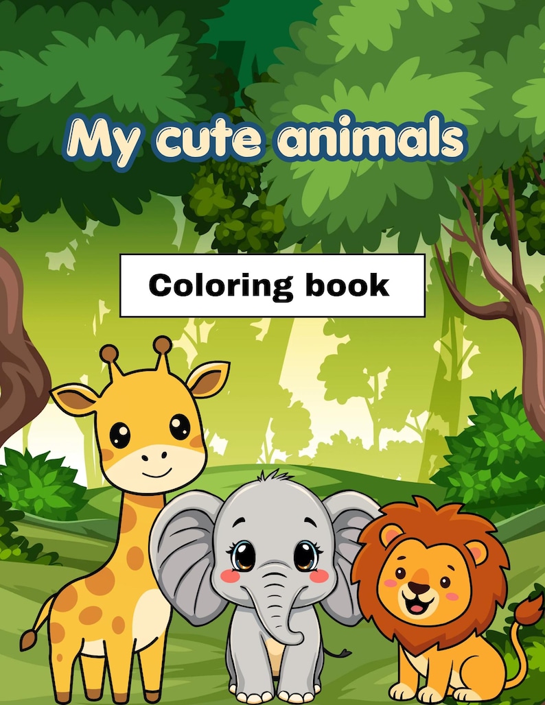 Animals Coloring Book for Toddlers and Preschoolers (PDF Download) - Etsy