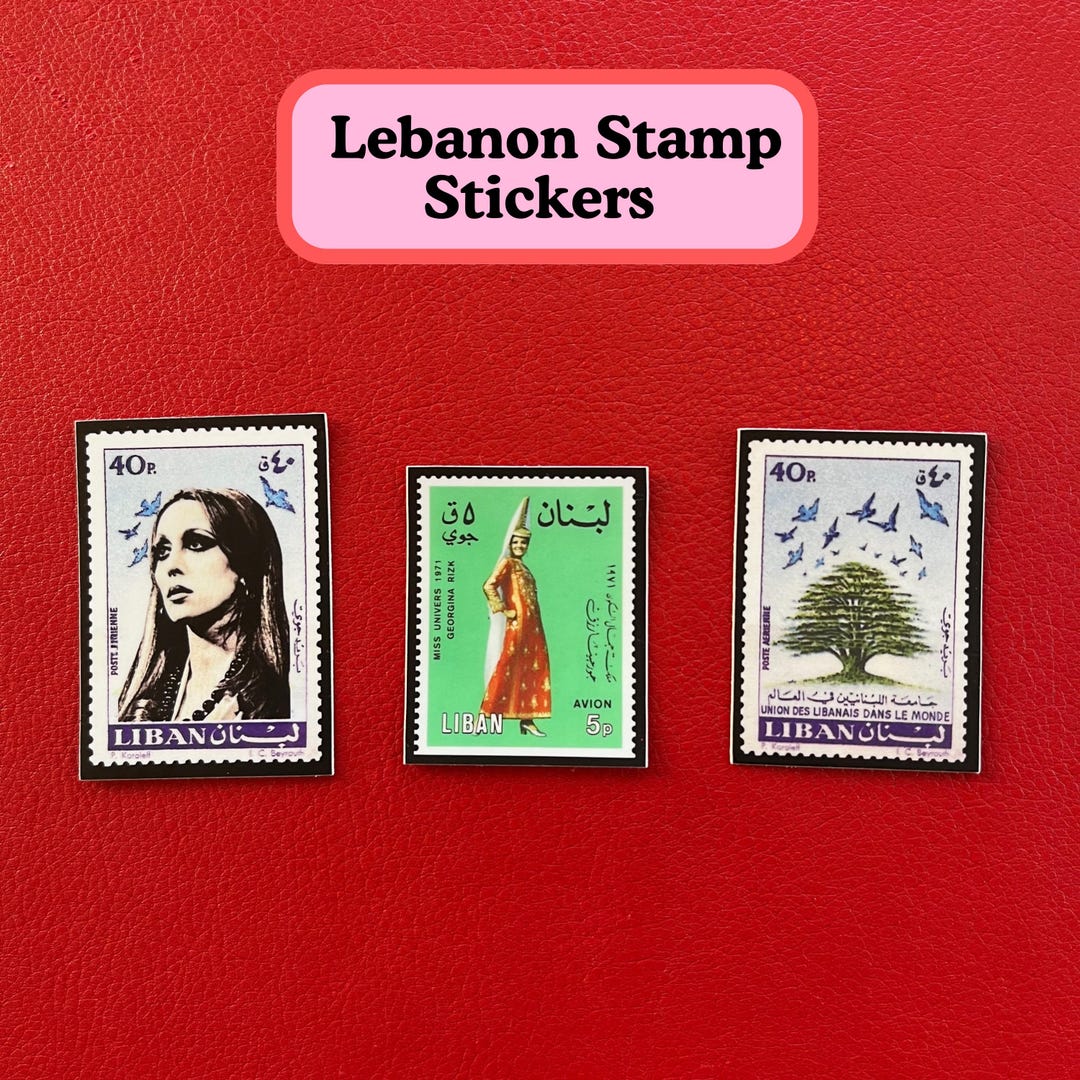 Vintage Lebanese Stamp Weatherproof Vinyl Matte Finish Sticker Lebanon ...