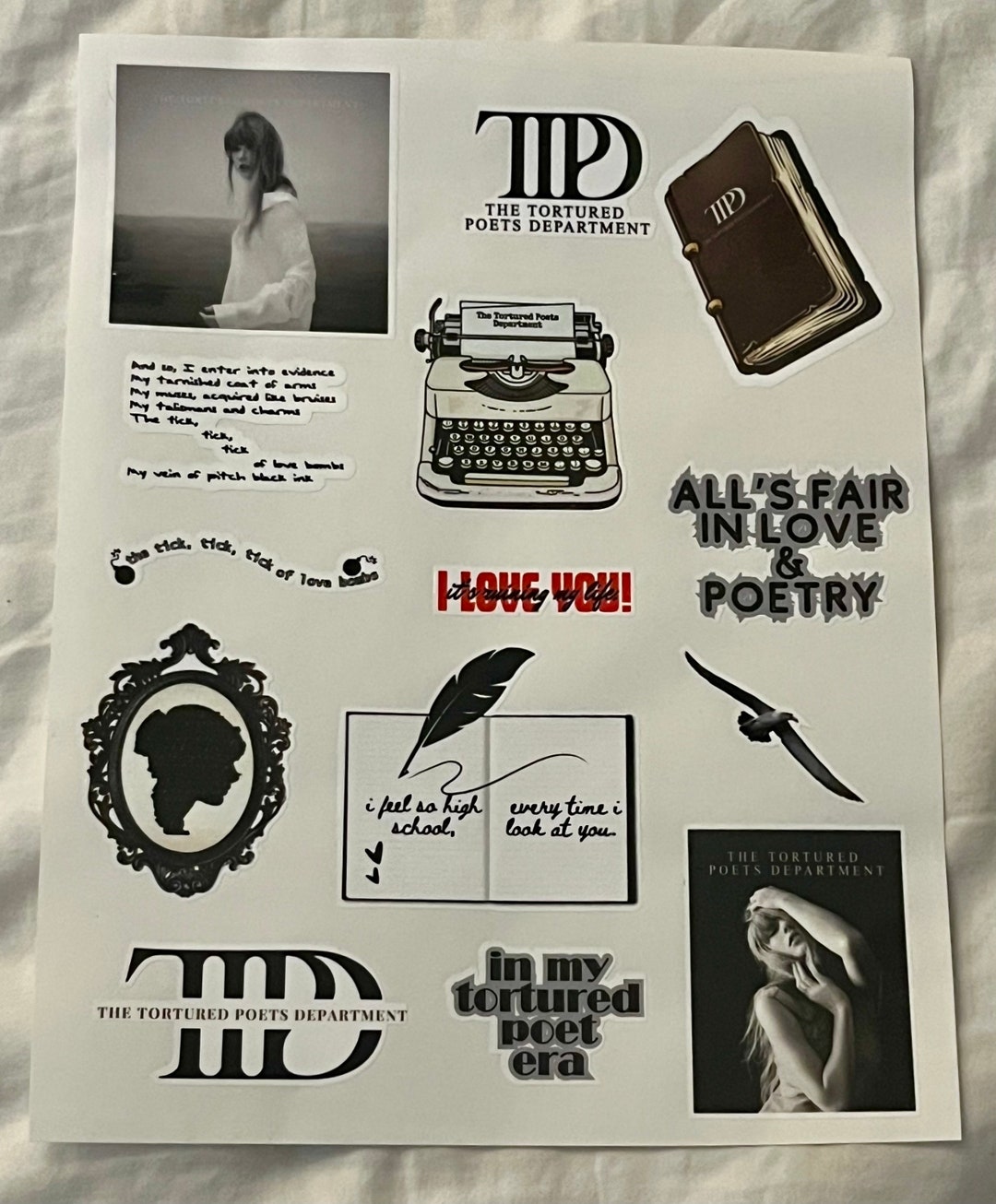 TTPD Sticker Sheet V2 - Etsy