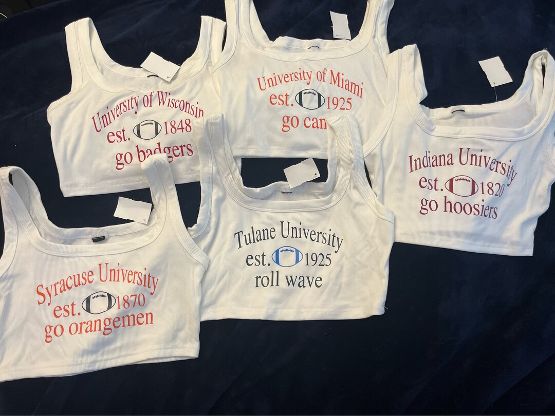 Cropped Football College Tank - Etsy