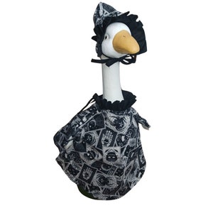 Goth Goose Outfit & Bonnet Black Tarot Witchy Vibes Ruffles Dark ...