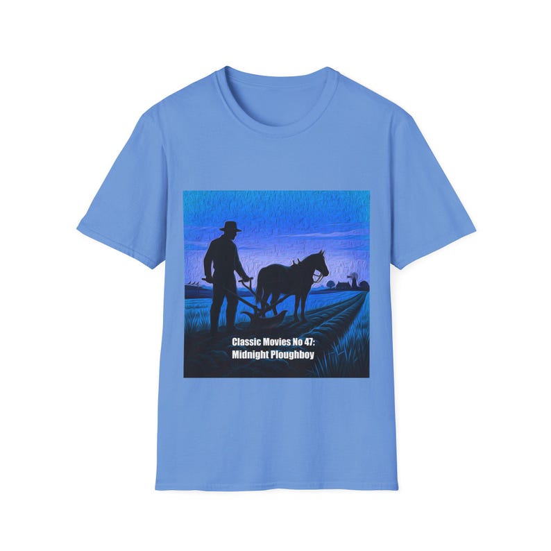 Classic Movies No 47 - Midnight Ploughboy Silhouette With Horse T-shirt ...