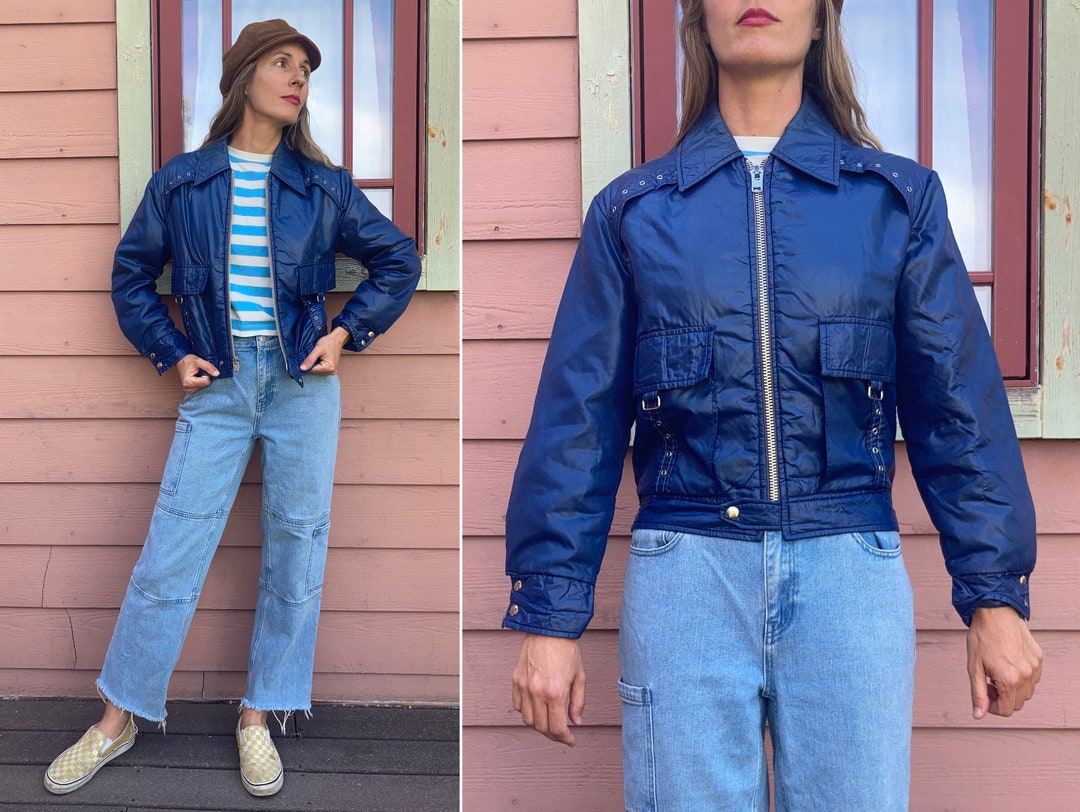 Vintage 1960s Blue Moto Style Mod Biker Jacket - S - Etsy