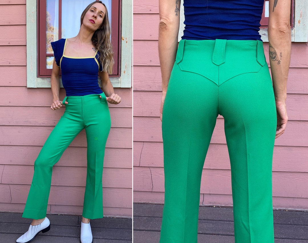 Vintage 1970s Green Western Rodeo H Bar Style Pants / Trousers - S - Etsy