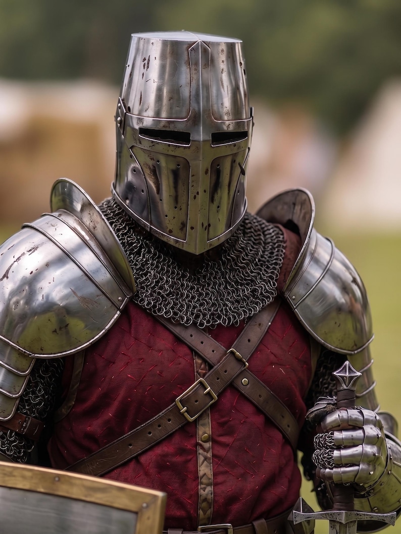 Templar Knight Armor Full Set, Crusader Costume, Medieval Wearable Suit ...