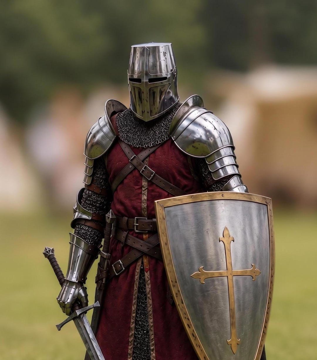 Templar Knight Armor Full Set, Crusader Costume, Medieval Wearable Suit ...