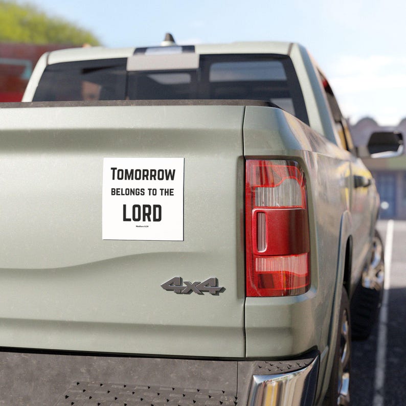 Christian Car Magnet | Tomorrow Belongs to the Lord | Matthew 6:34 ...