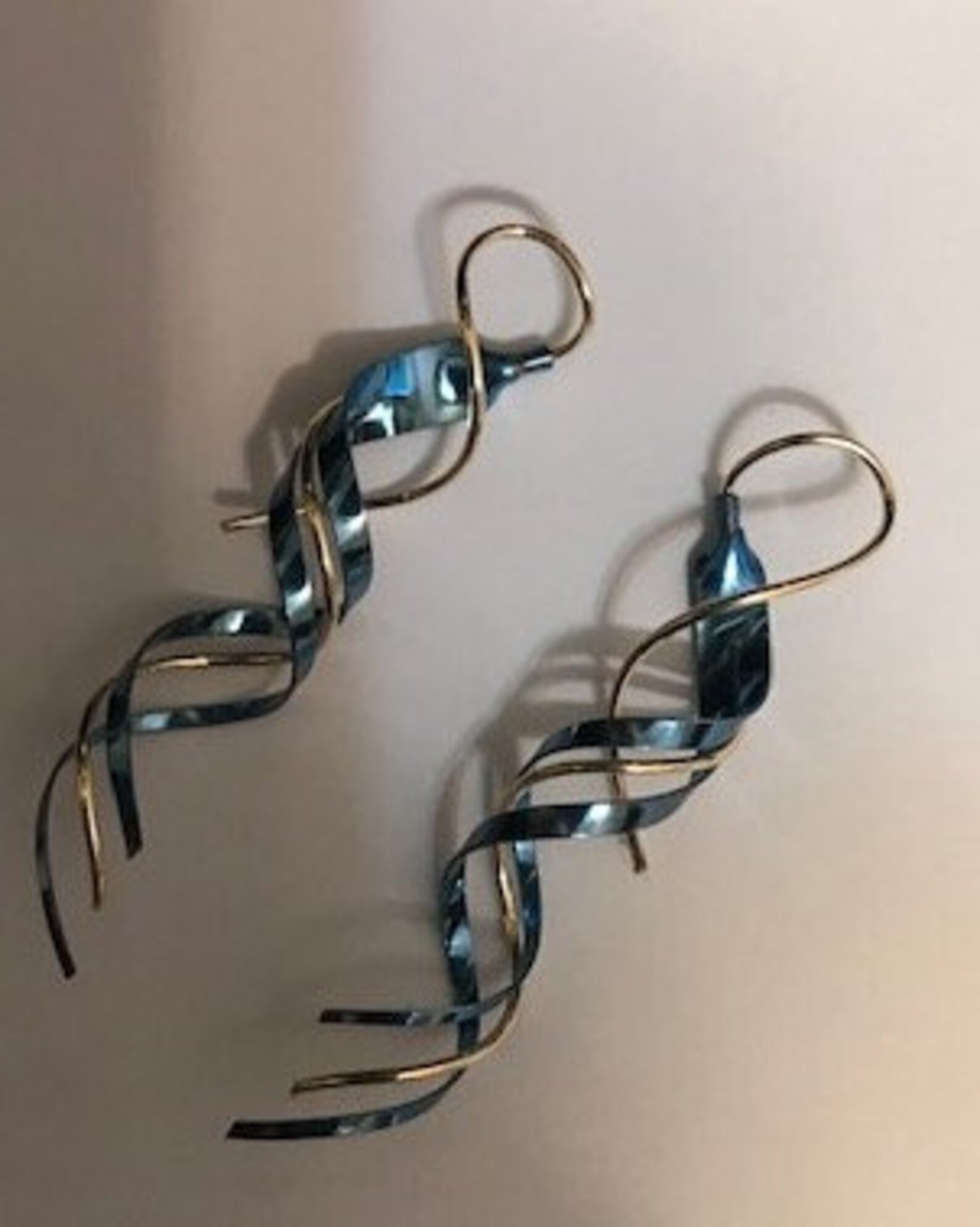 Titanium Swirls Spiral Earrings Ear Threads Sterling Silver - Etsy