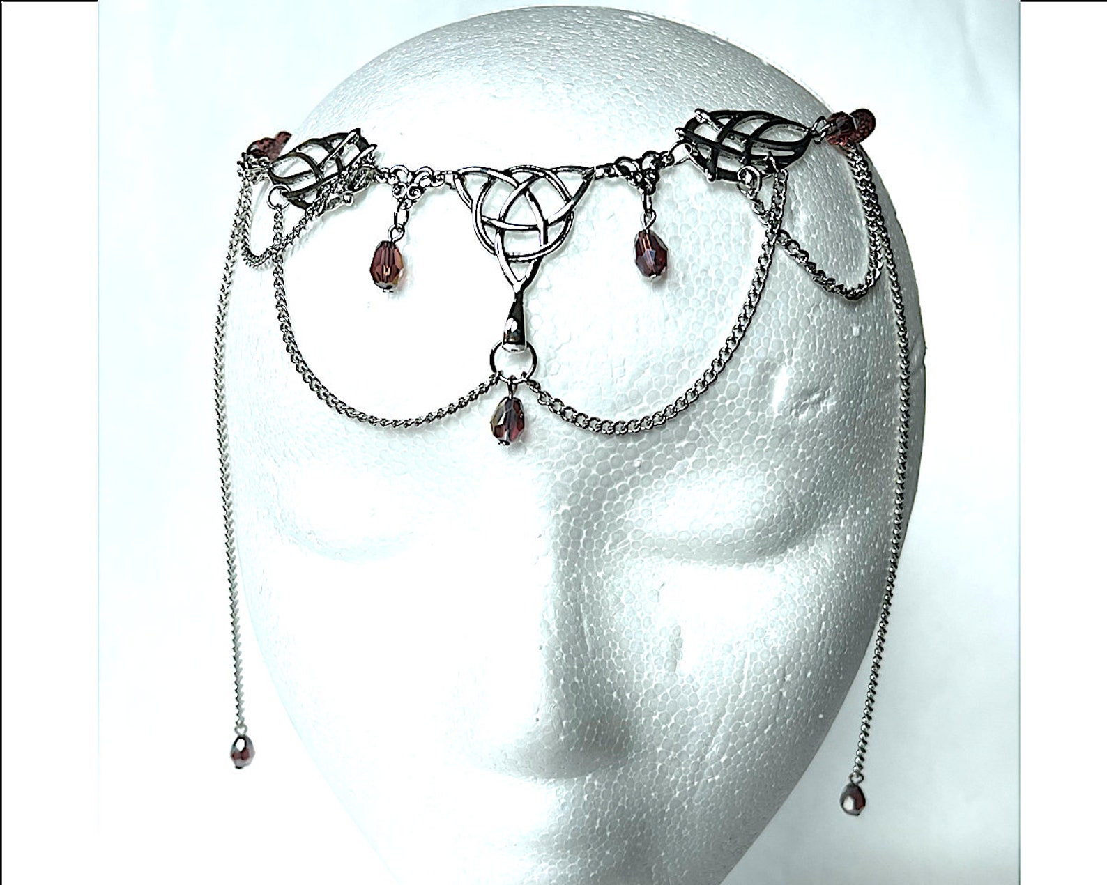 Celtic Tiara Chain Mail Diadem Circlet Purple Chain Mail - Etsy