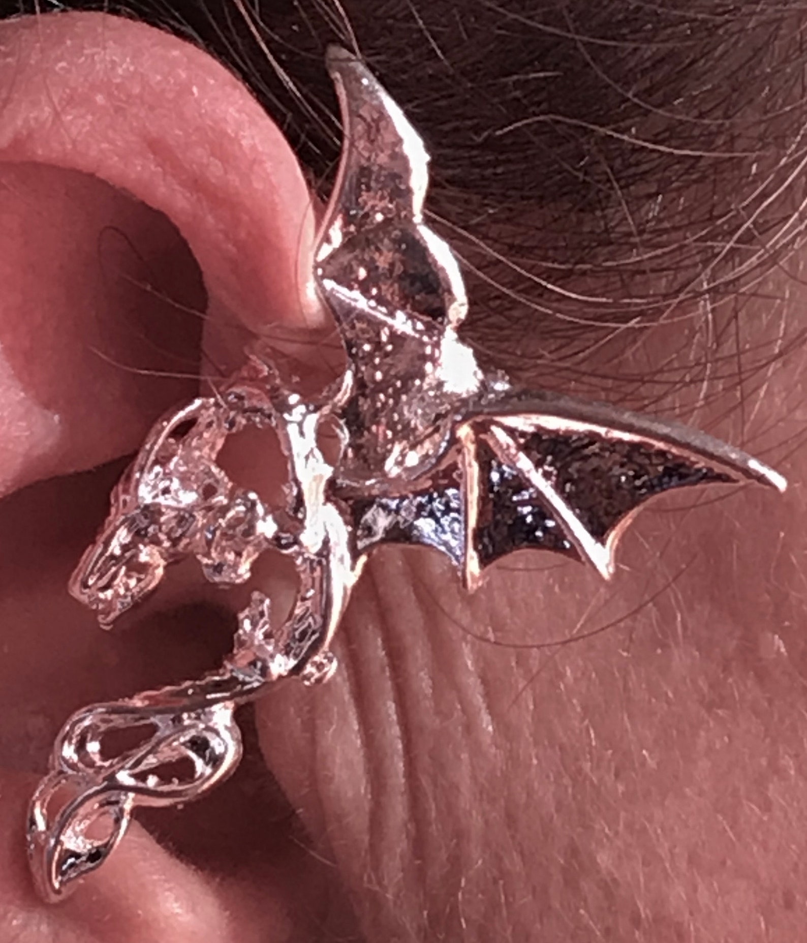Dragon Ear Wrap Dragon Ear Cuff Silver Plated for the Right - Etsy