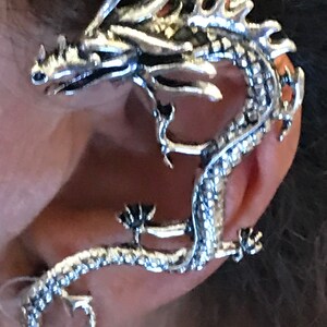 Dragon Ear Wrap, Dragon Ear Cuff Silver or Black - Etsy
