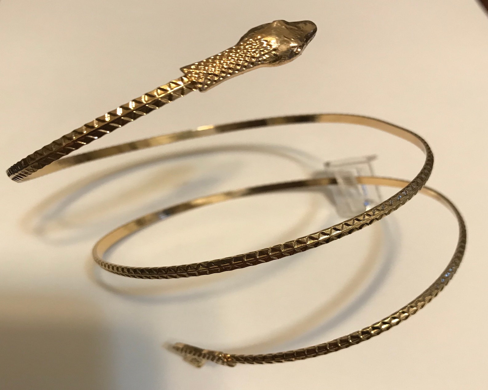 Snake Armband Bracelet Gold Plated Brass.. Adjustable - Etsy