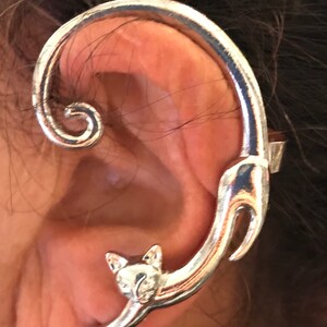Cat Ear Cuff With Attached Post Silver Plated - Etsy