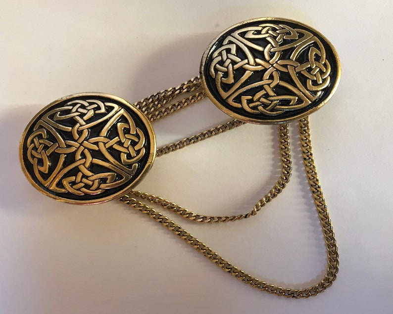 Celtic Cloak Clasp Gold Button Endless Chain. Cape Closure - Etsy