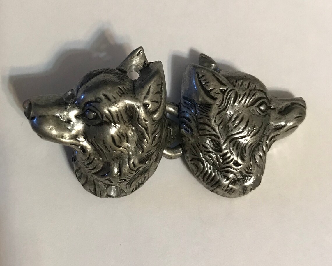 Wolf Cloak Clasp Pewter Cape Closure Fibula Penannular - Etsy