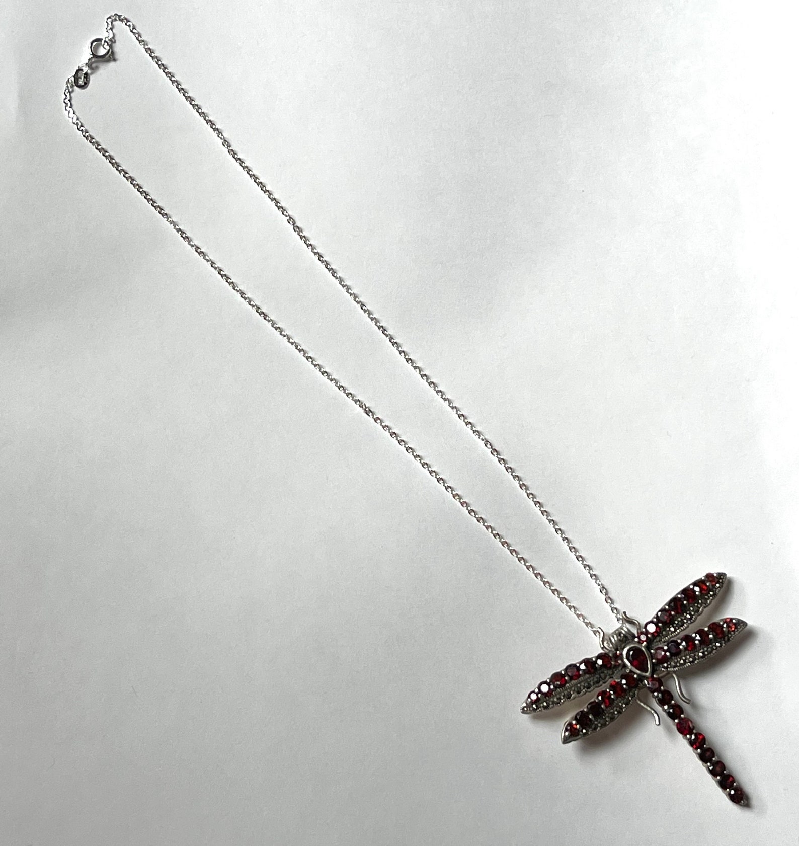 Dragonfly Pin and Pendant With Genuine Garnets in Sterling - Etsy